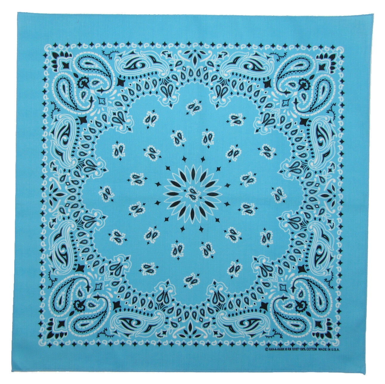 MTL Traditional Paisley Double Sided Imprint Bandana Light Blue USA ...