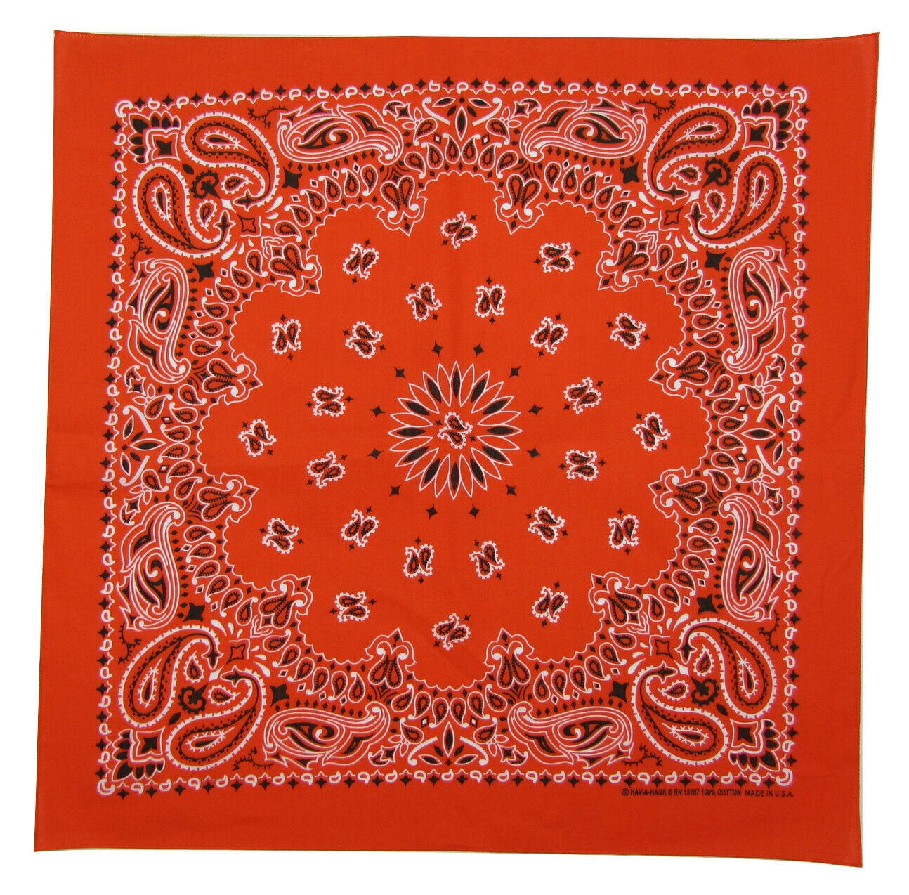 MTL Traditional Paisley Double Sided Imprint Bandana Orange USA Made ...