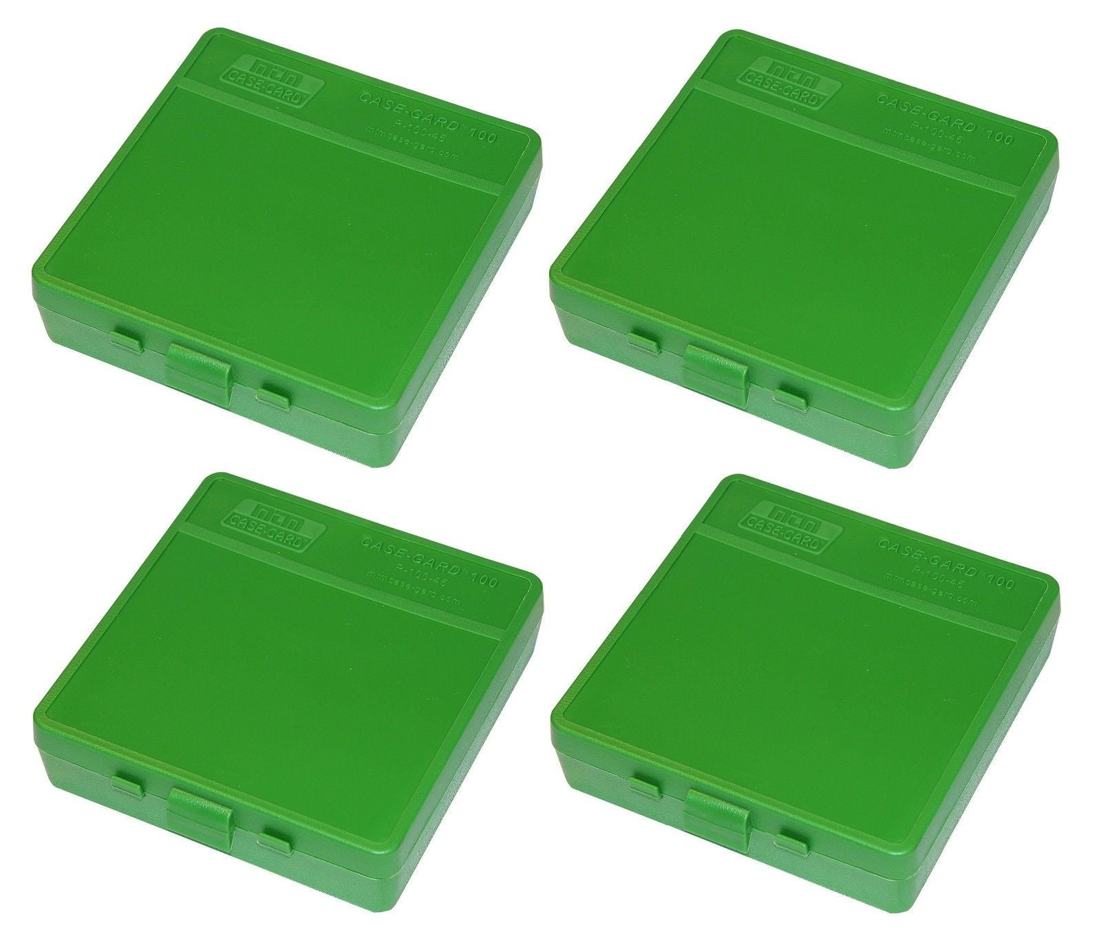 MTM 100 Round Flip-Top 40/45/10MM Cal Ammo Box - Green (4 Pack ...
