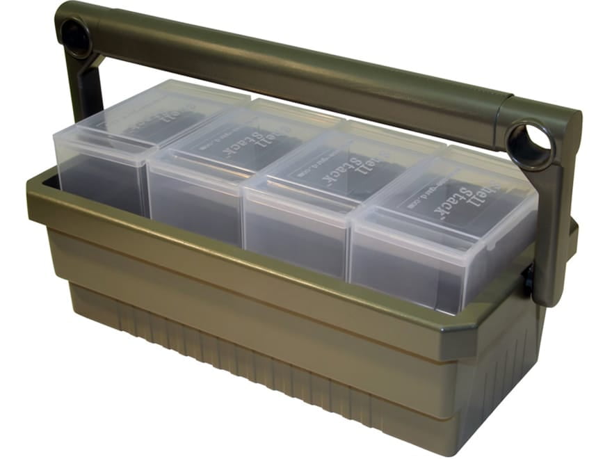 MTM Shotshell Box Caddy, Army Green, 4 Shell Stack, 25-Round, 12ga ...