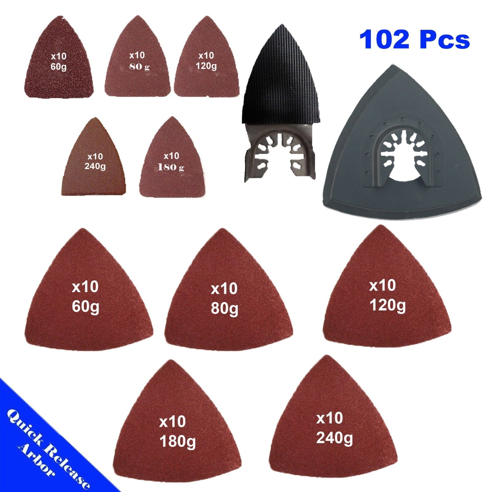 MTP ? 102x Sandpaper Kit Quick Release Universal Fit Multi Tool ...
