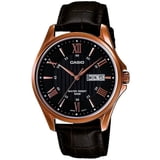 MTP-1384L-1AVDF Men's Analog Display Quartz Watch, Black Leather Band ...