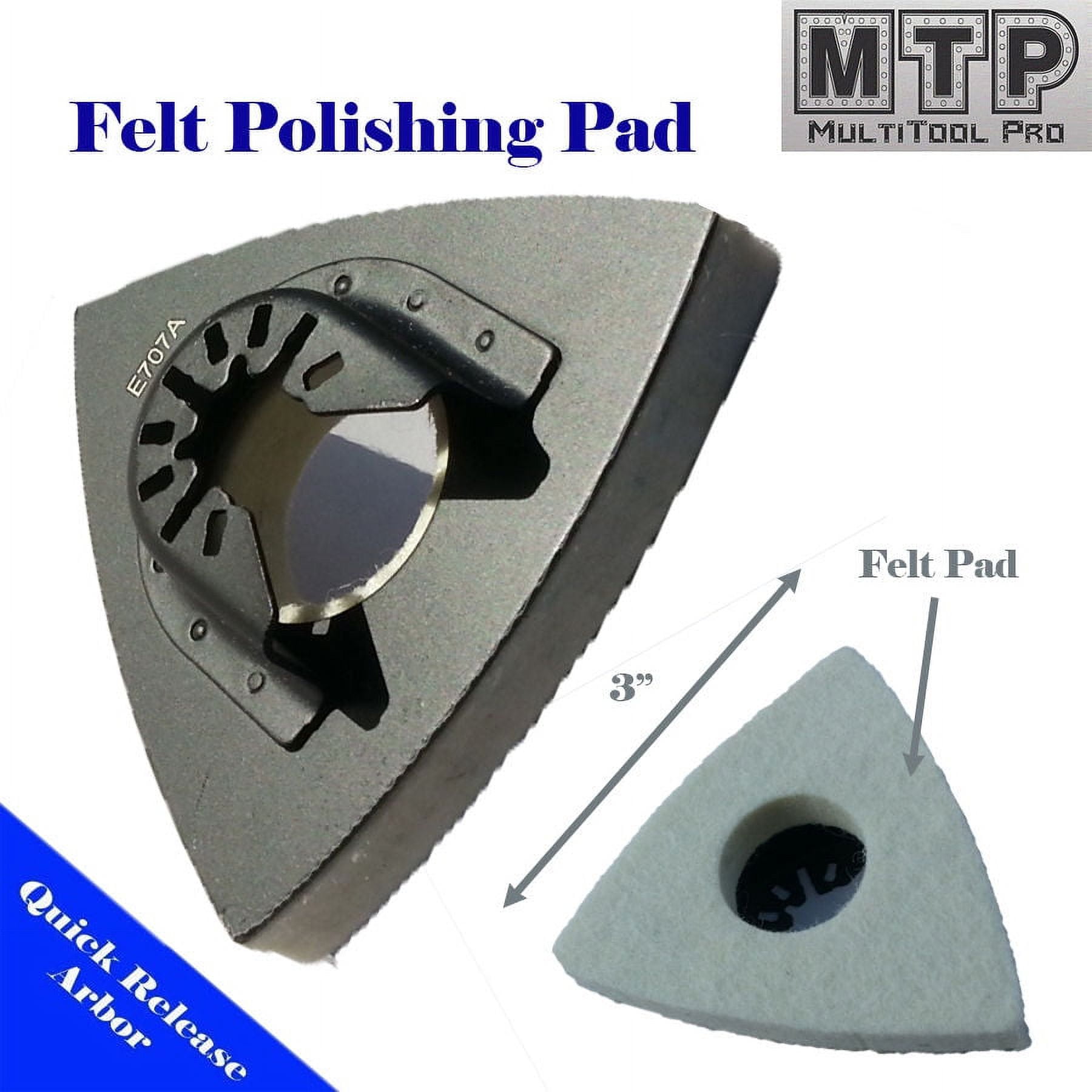 MTP 3" Wool Polishing Pad Quick Release Arbor Universal Fit Multi Tool ...