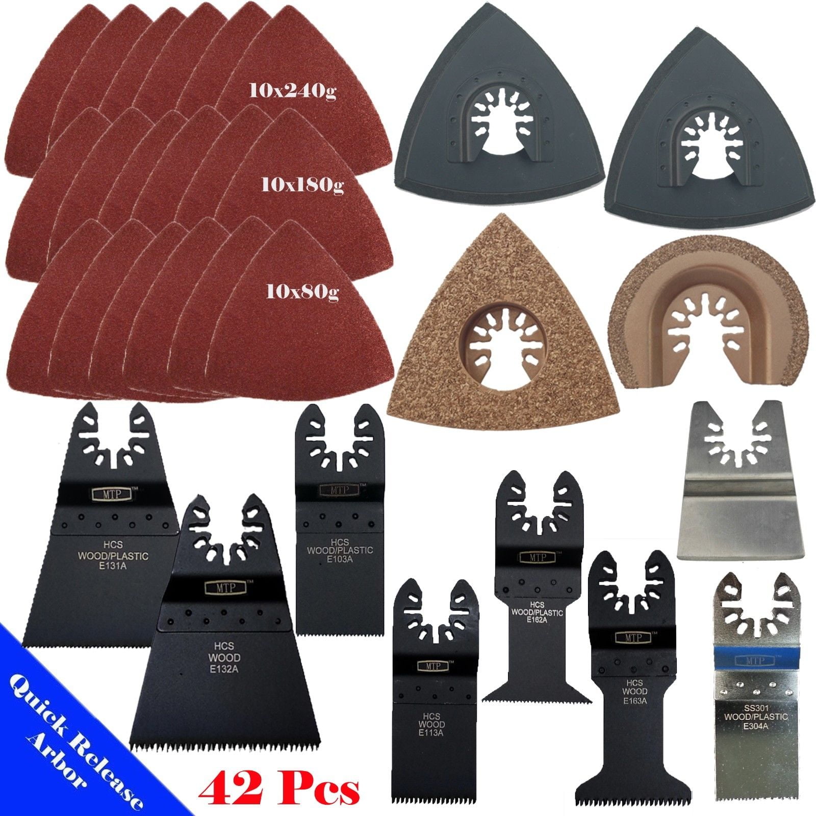 MTP ? 42 Pcs Blades / Sanding Kits Standard Quick Release Universal Fit ...