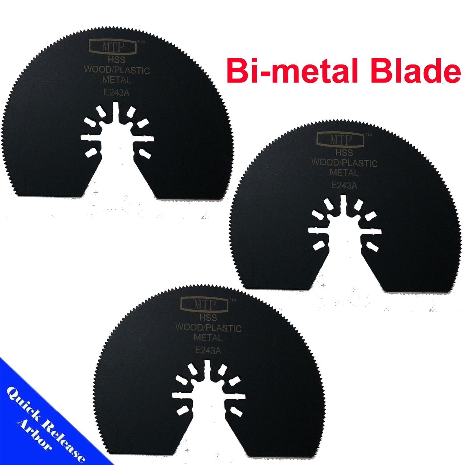MTP Pack of 3 BI-metal Metal Wood Plastic Semi Round Saw Blade Quick ...