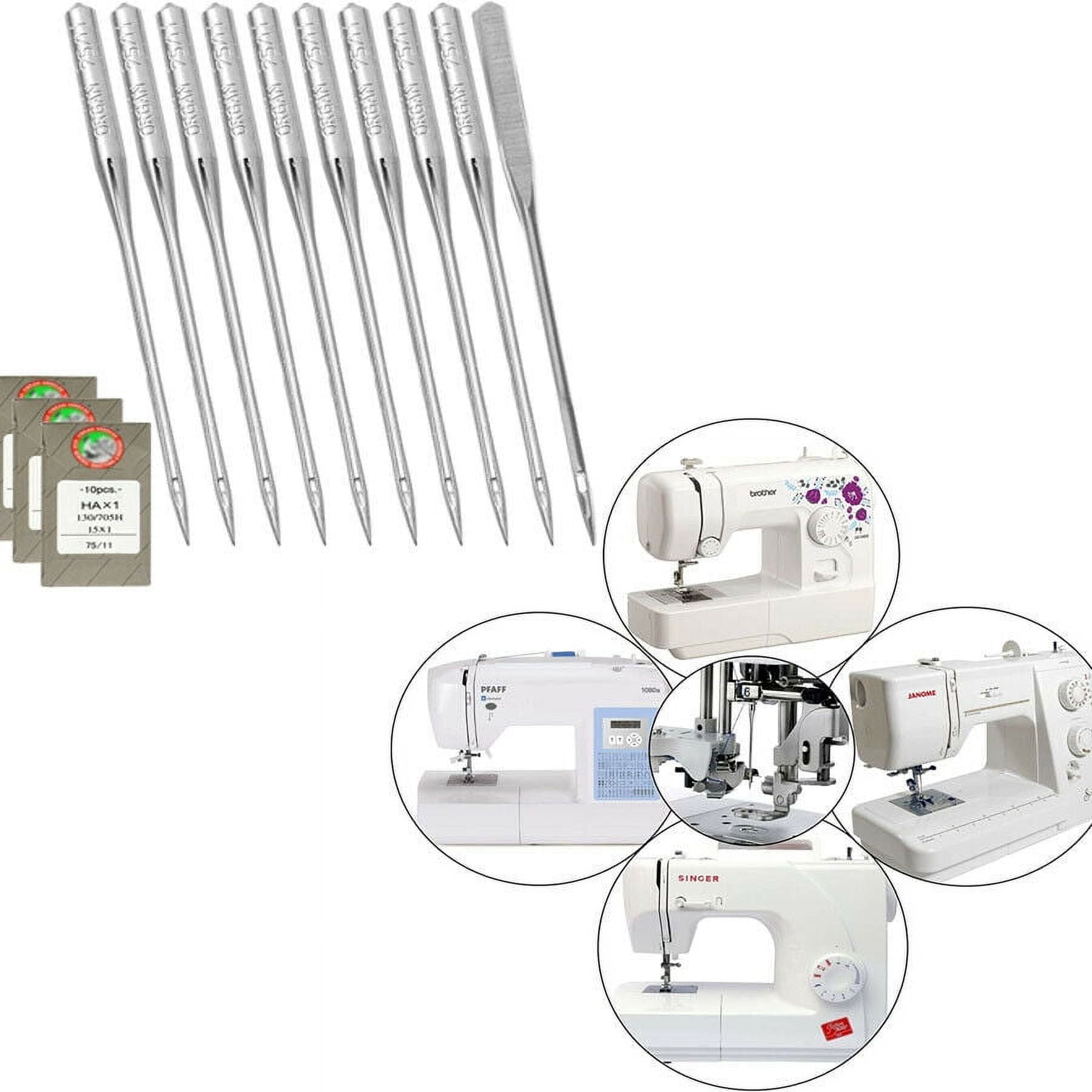 Brother Universal 30 Pcs Ballpoint Embroidery Sewing Machine Needles ...