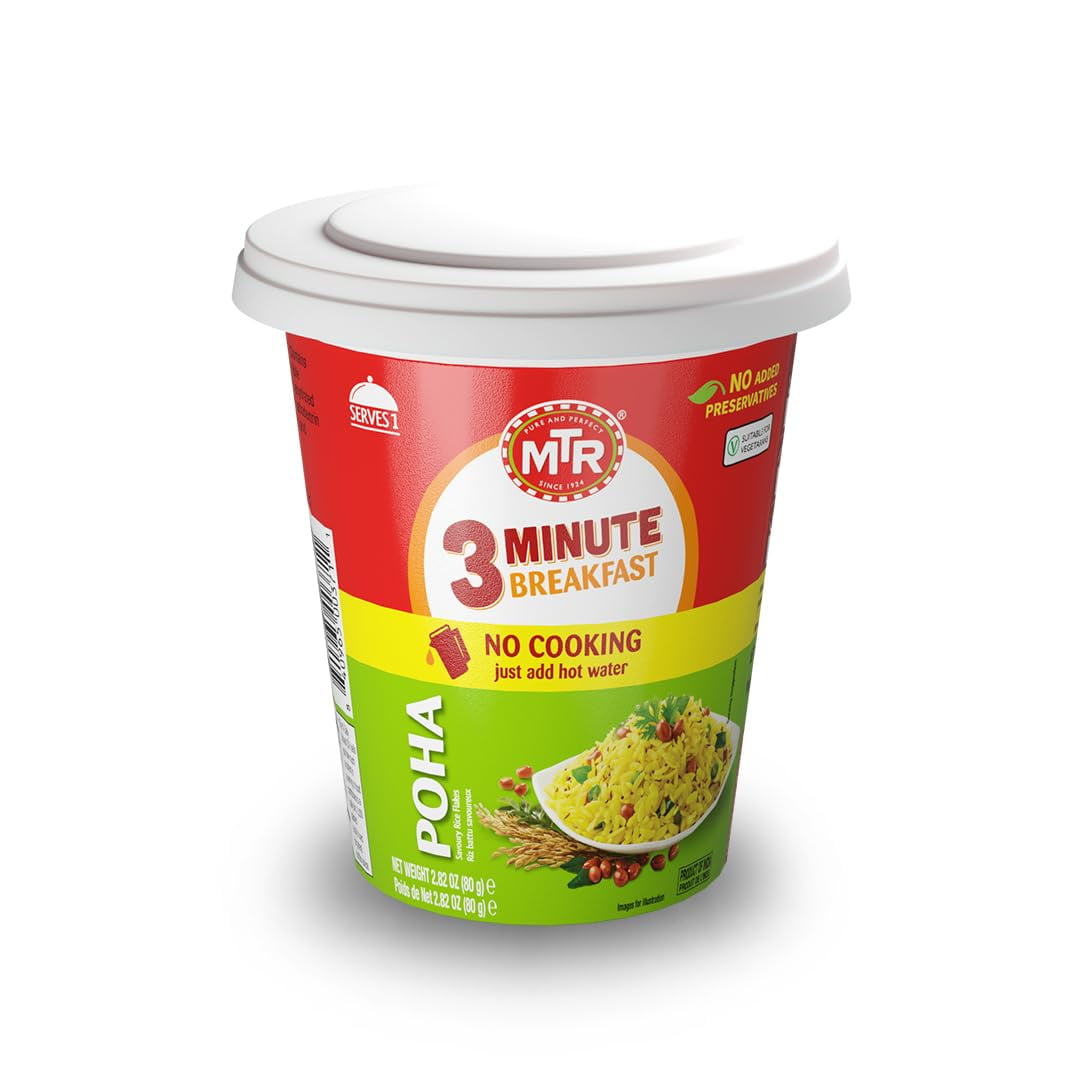 MTR 3 Minute Regular Poha (80g, Pack of 6) – Ready-to-Cook Indian ...