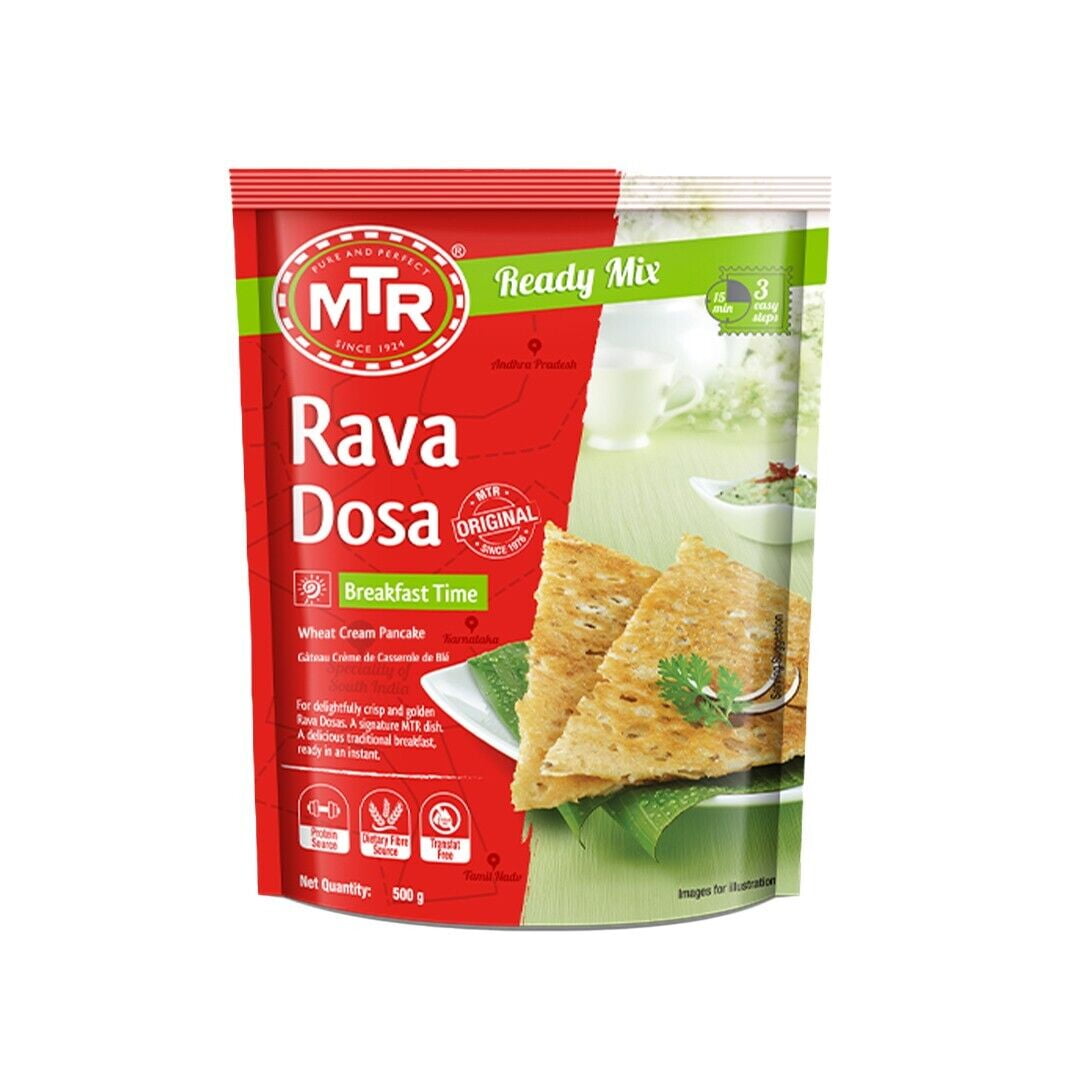 MTR Instant Mix Ready to Cook Breakfast Meal Rava Dosa Mix - 500G (Pack ...