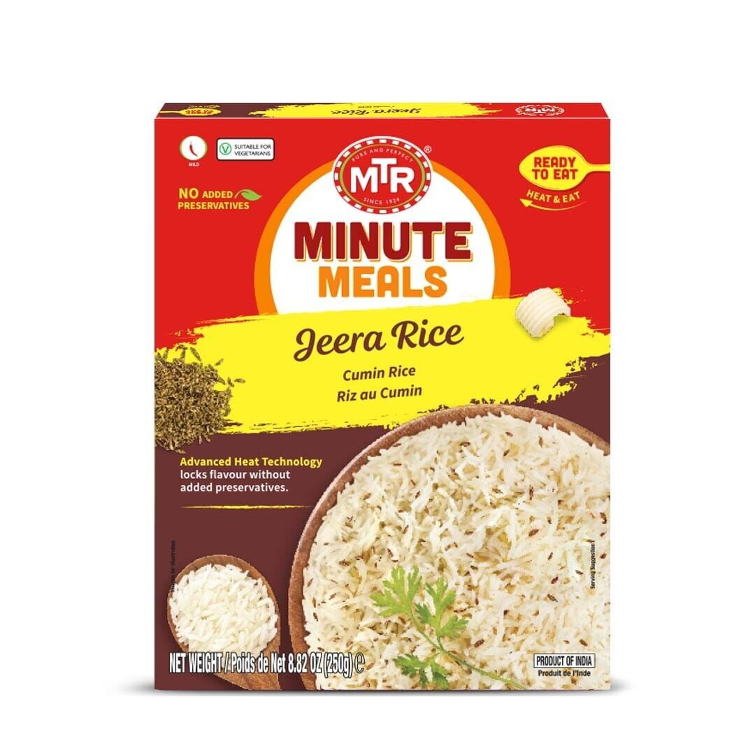 MTR Minute Meals Ready To Eat - Jeera Rice 250g (Pack of 6 ) - Walmart.com