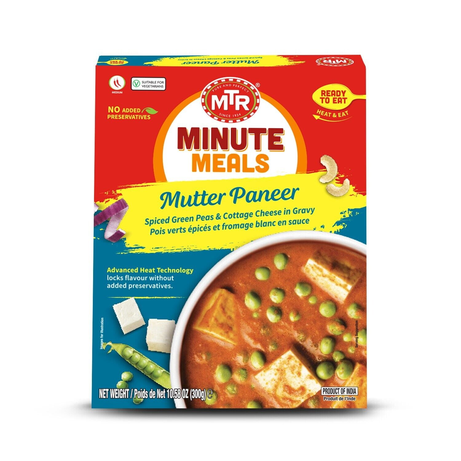 MTR Minute Meals Ready To Eat - Mutter Paneer 300g (Pack of 6 ...