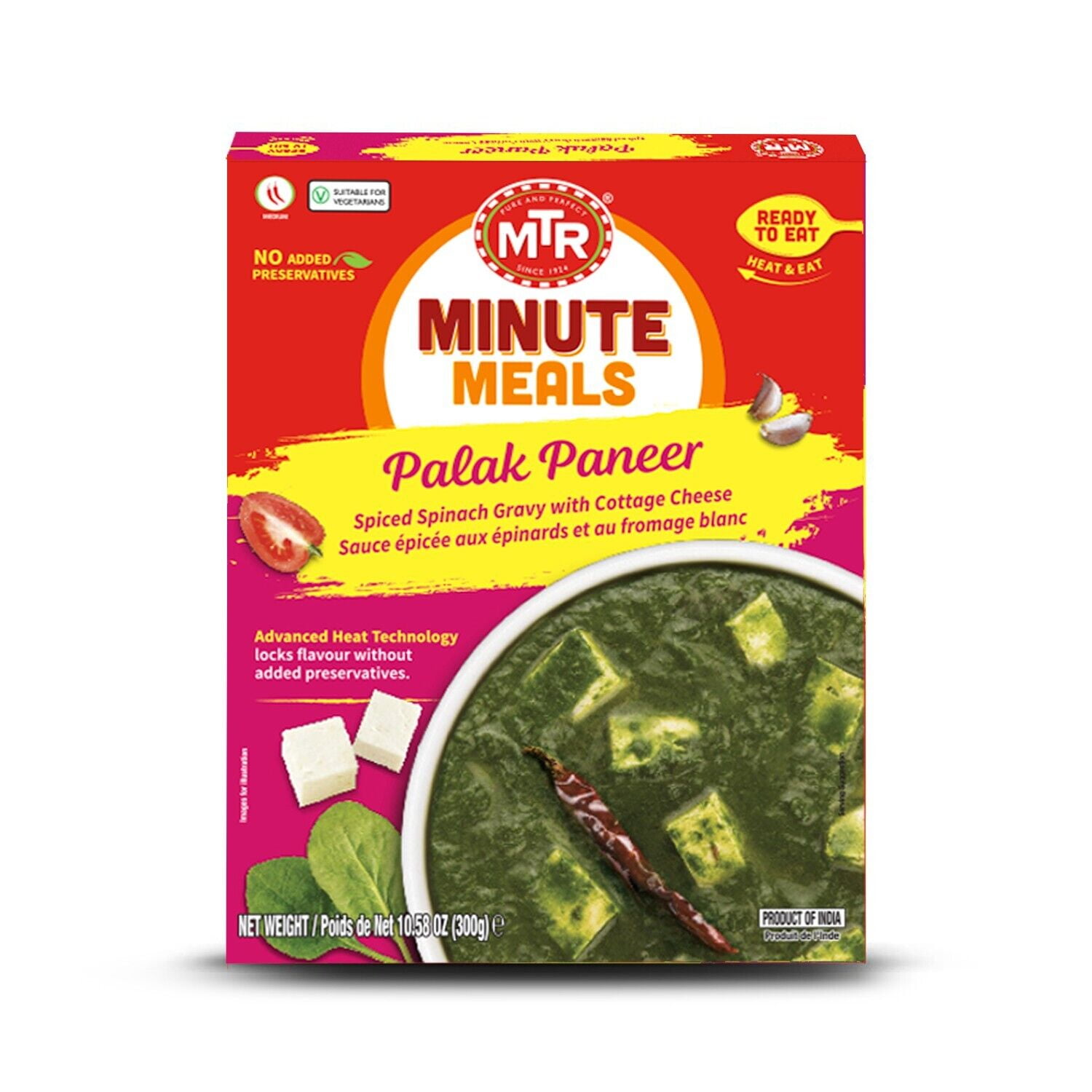 MTR Minute Meals Ready To Eat - Palak Paneer 300g (Pack of 6 ...
