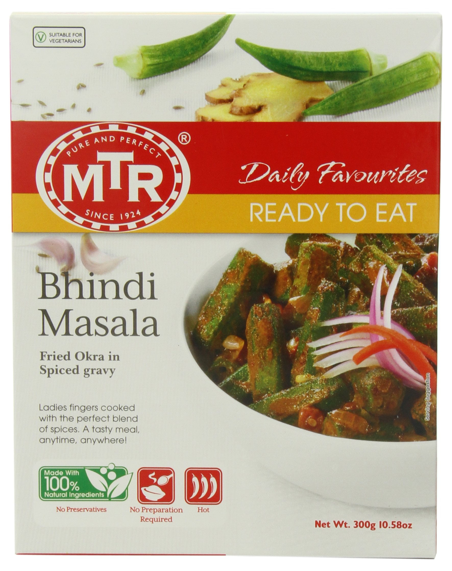 MTR Indian Foods Vegan Ready Made Bhindi Masala - 300 gms - Walmart.com