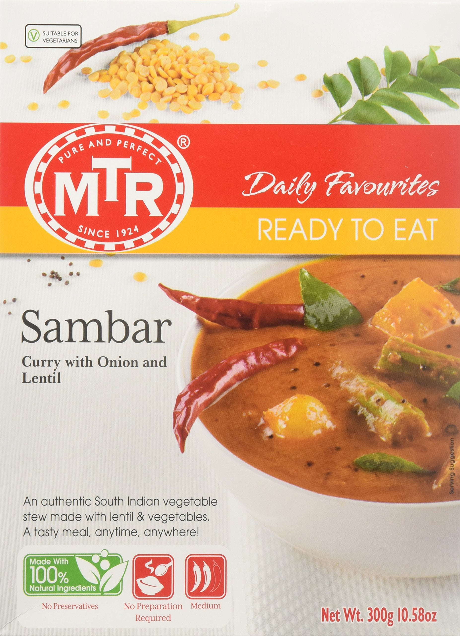 MTR Ready To Eat Sambar 300 gms - Instant Meal - Walmart.com