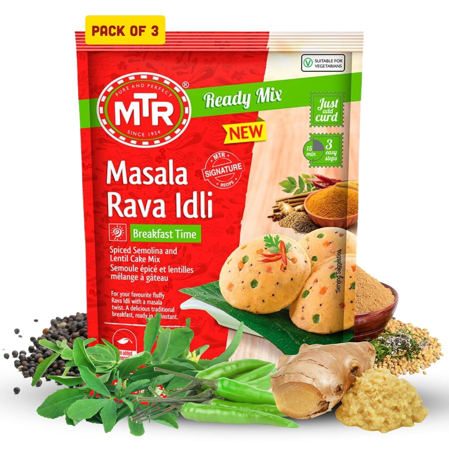 MTR Instant Masala Rava Idli Mix - Ready to Cook Authentic Indian ...