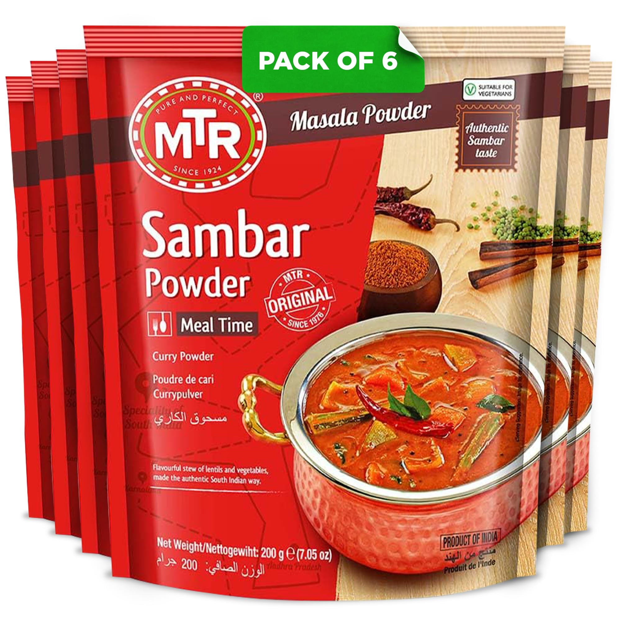 MTR Sambar Ready Mix DMF15 - Authentic Indian Curry Powder Blend of ...