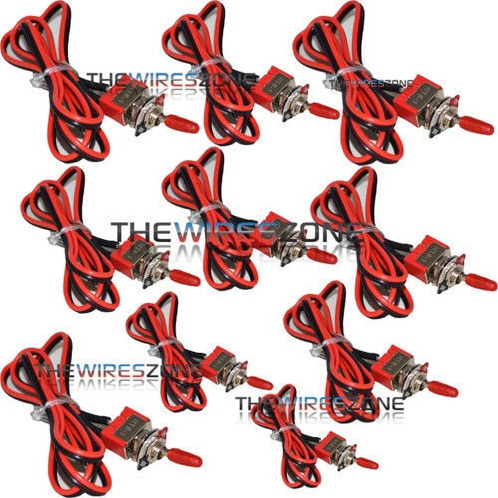 MTS-1 Heavy Duty Pre Wired 6A 12V DC On/Off Toggle Switch Control (10 ...