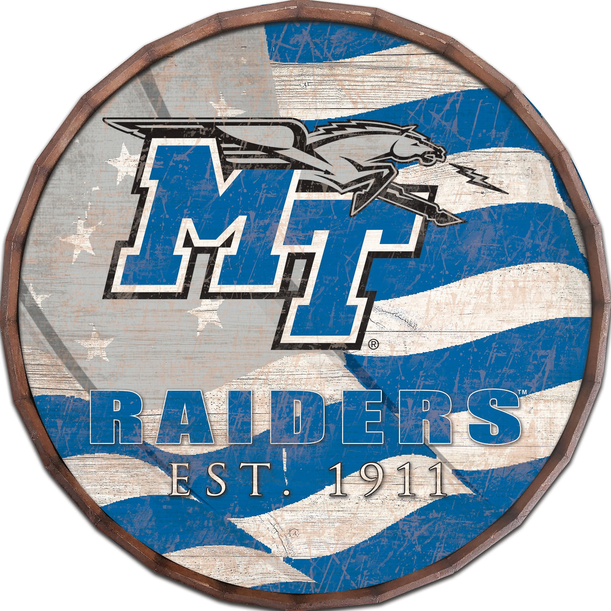 MTSU Blue Raiders 16" Flag Barrel Top Sign - Walmart.com