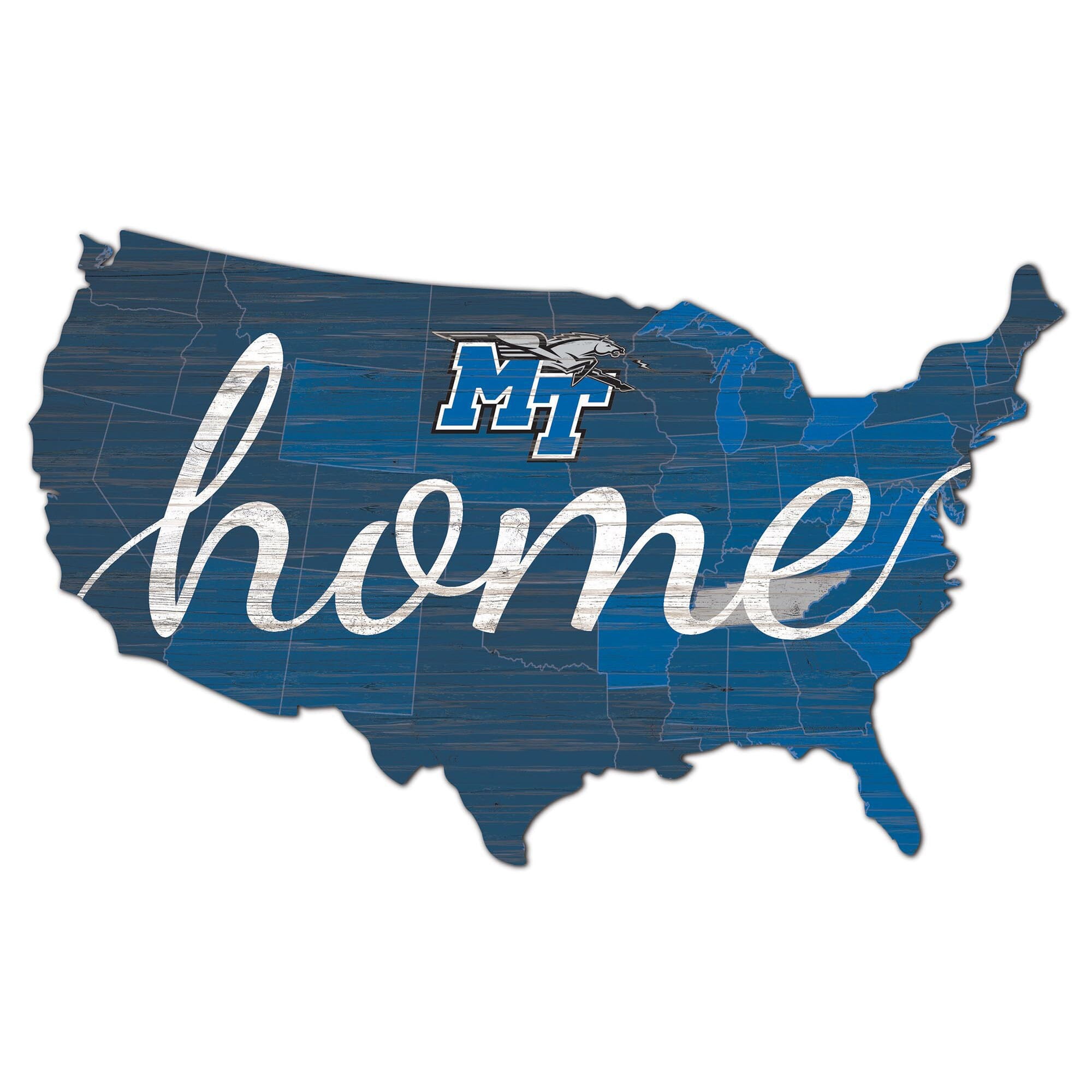 MTSU Blue Raiders 18'' x 18'' USA Shape Cutout Sign - Walmart.com