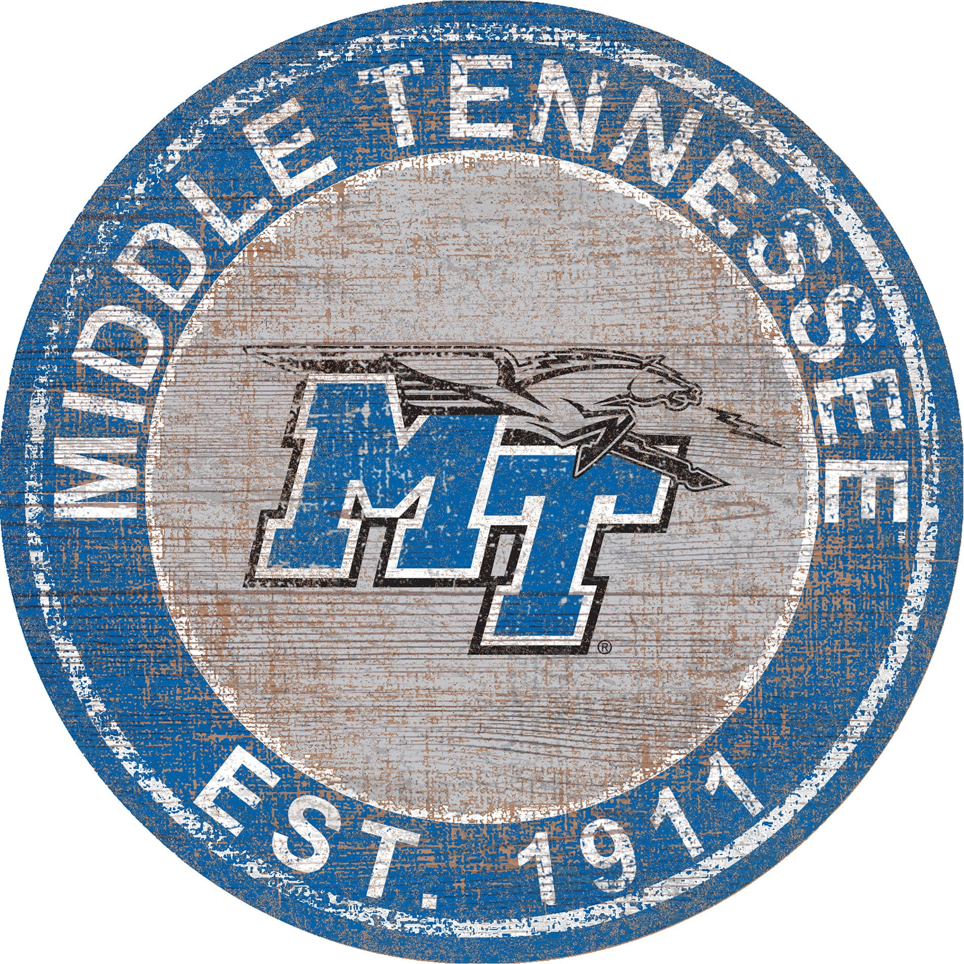 MTSU Blue Raiders 24'' Round Heritage Logo Sign - Walmart.com