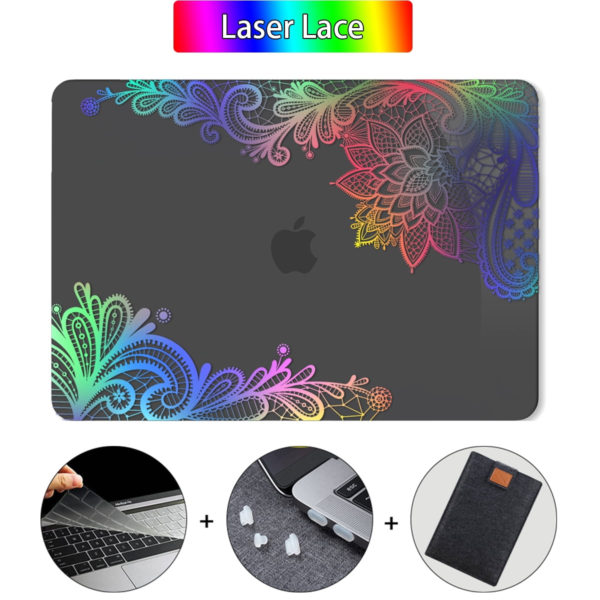 MTT 2023 Case for Macbook Pro 13 14 16 Colorful Laser Print Hard Cover ...