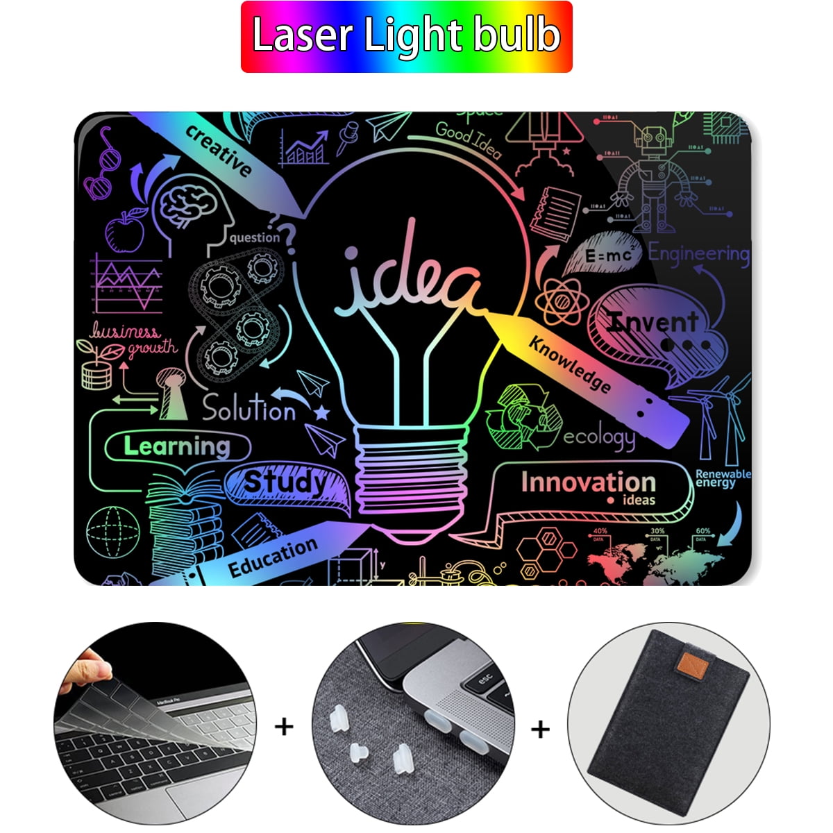 MTT 2023 Case for Macbook Pro 13 14 16 Colorful Laser Print Hard Cover ...