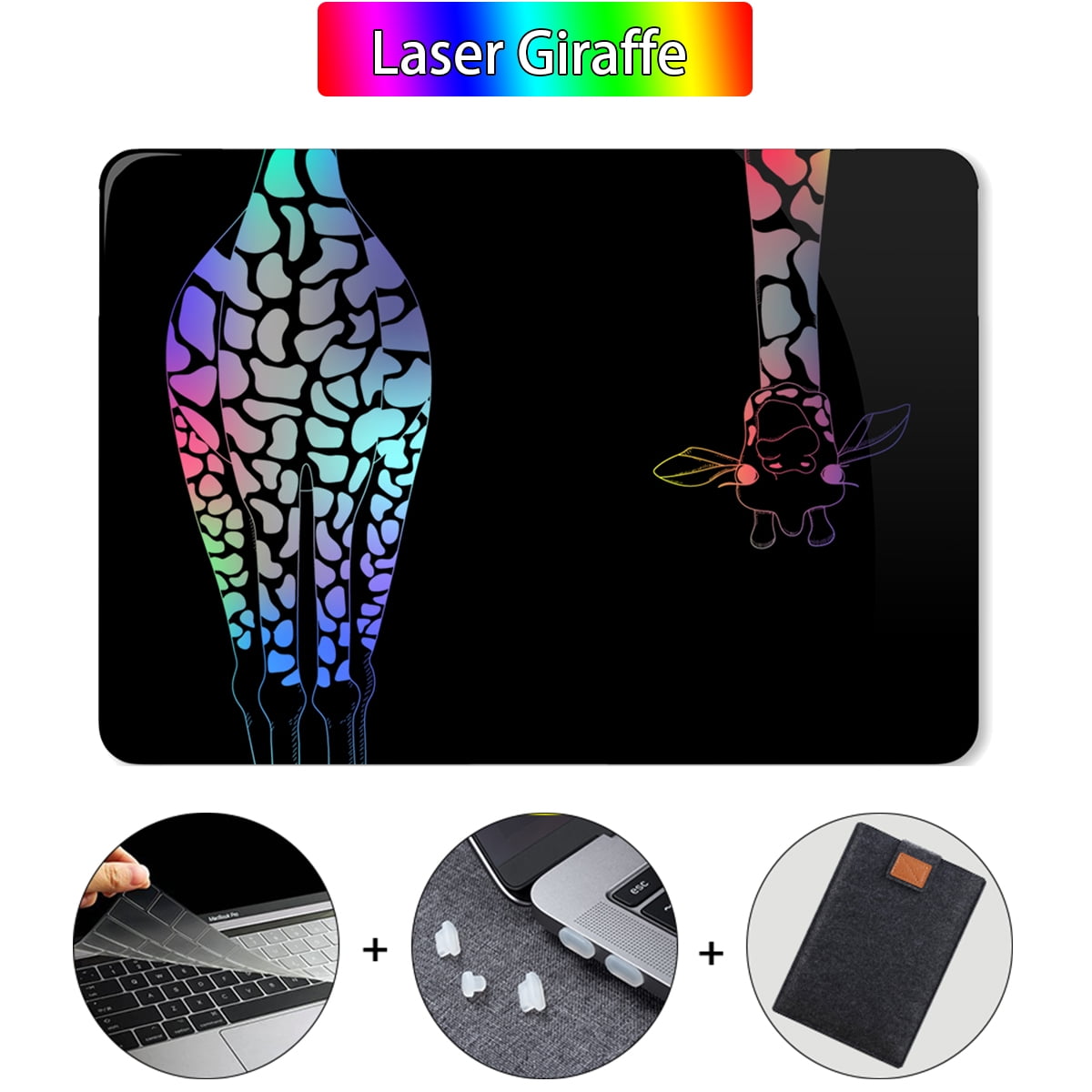 MTT 2023 Case for Macbook Pro 13 14 16 Colorful Laser Print Hard Cover ...
