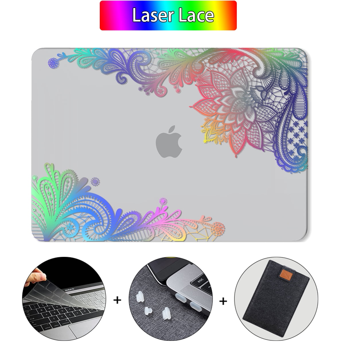 MTT 2023 Case for Macbook Pro 13 14 16 Colorful Laser Print Hard Cover ...