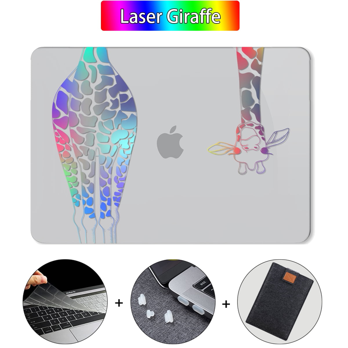MTT 2023 Case for Macbook Pro 13 14 16 Colorful Laser Print Hard Cover ...