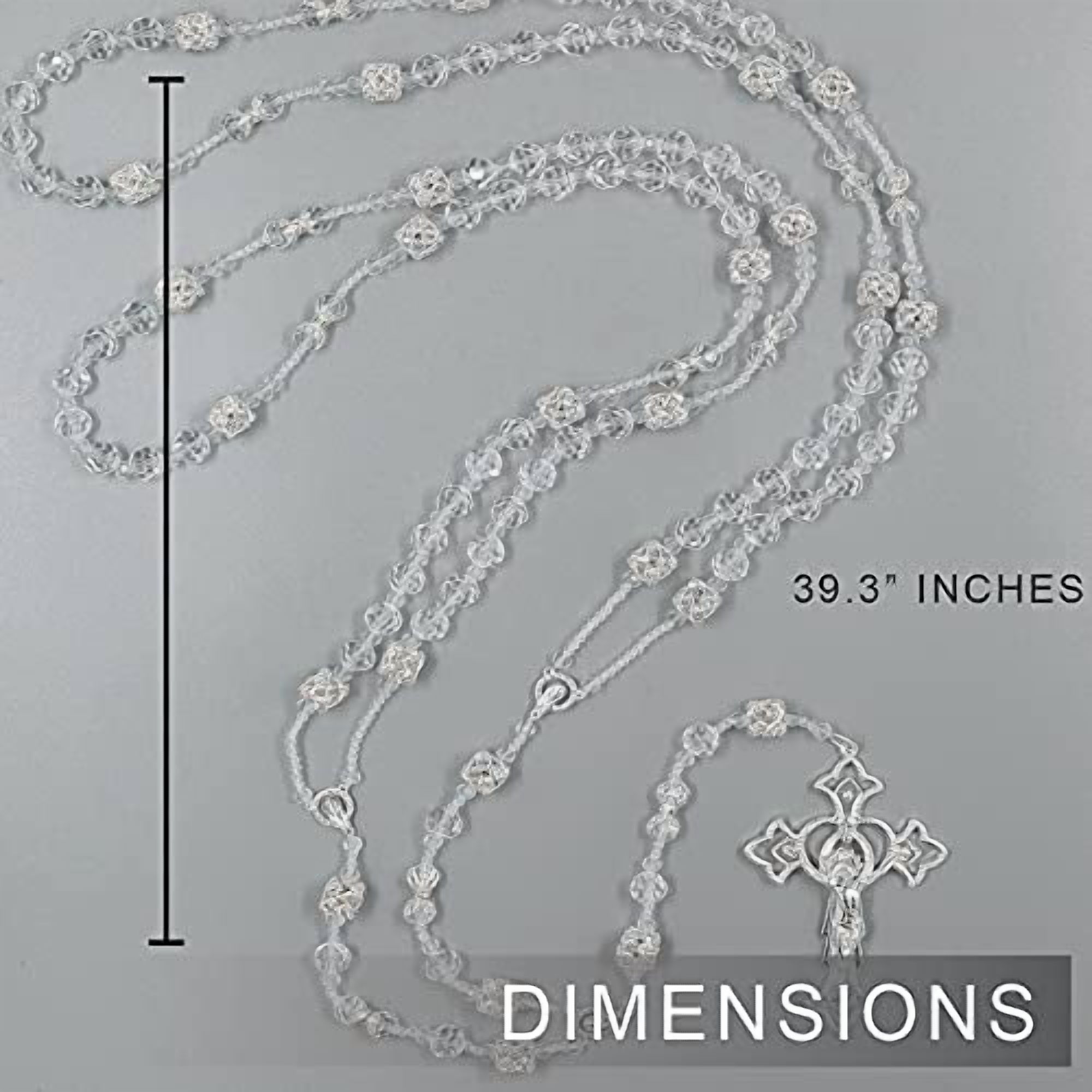 MTT Silver Wedding Rosary Lasso, Crystal Beads, Silver Plated Accents ...