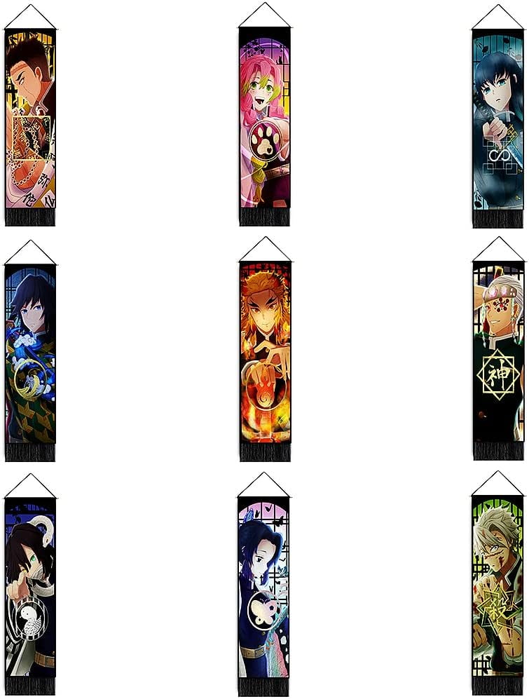 MTTM Kimetsu no Yaiba 9 Hashiras Tapestry Poster Wall Hanging Cotton Linen Tapestries Wall Art ...