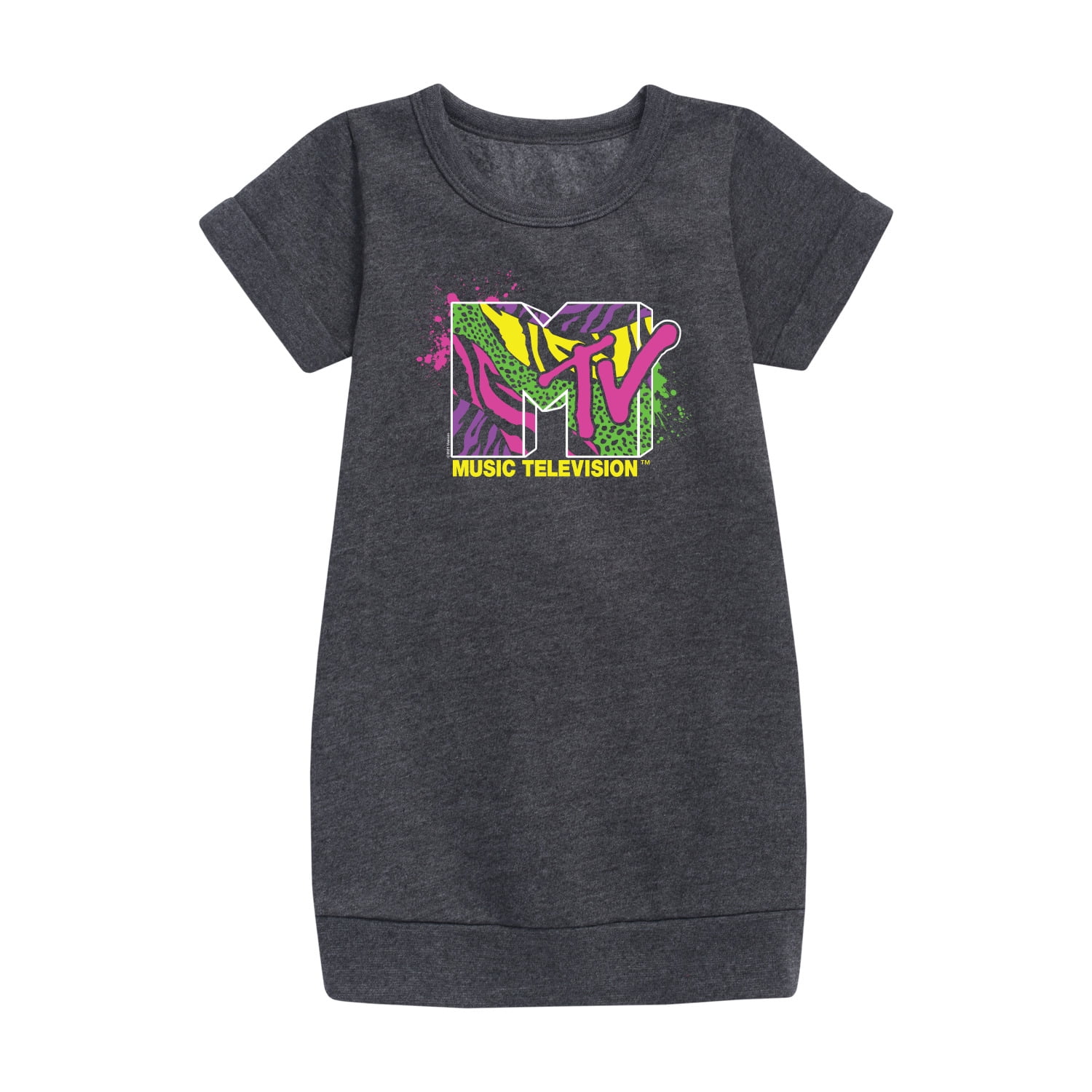 MTV - Animal Print Splatter - Toddler & Youth Girls Fleece Dress ...