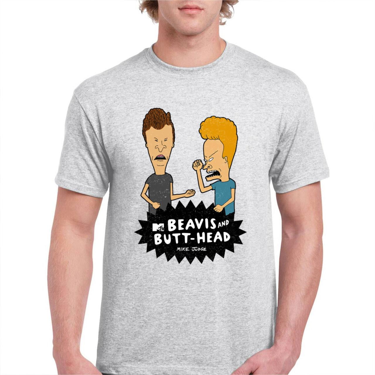 MTV Beavis and Butthead Men's T-shirt Beavis Butthead Logo White ...