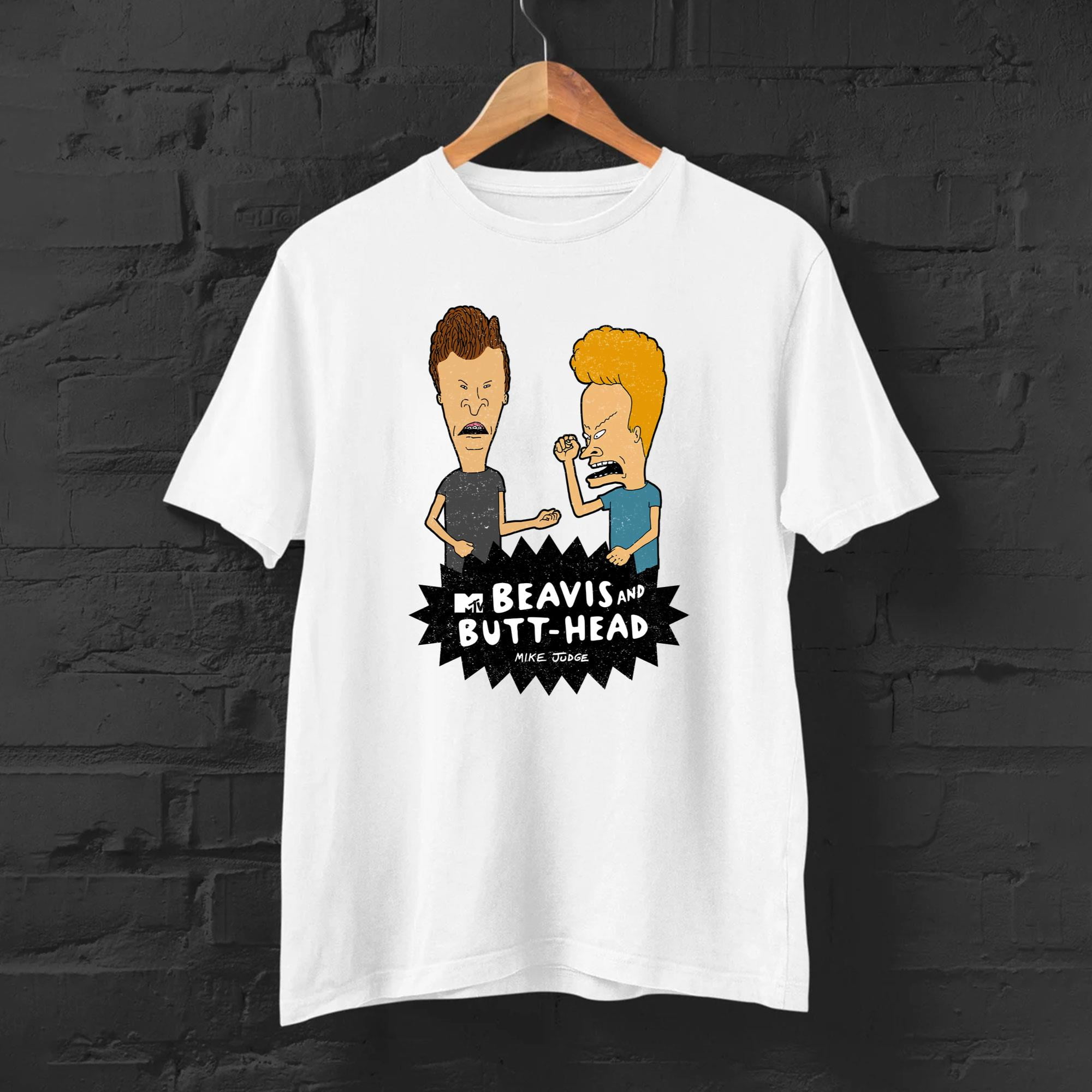 MTV Beavis and Butthead Men T-shirt Beavis Butthead Logo White Graphic ...