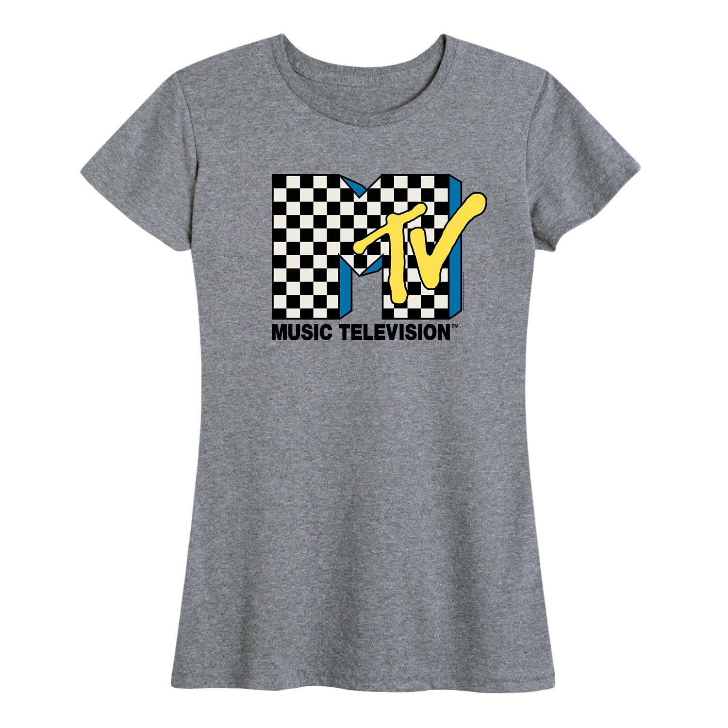 MTV - Checker MTV Logo - Women's Short Sleeve Graphic T-Shirt - Walmart.com