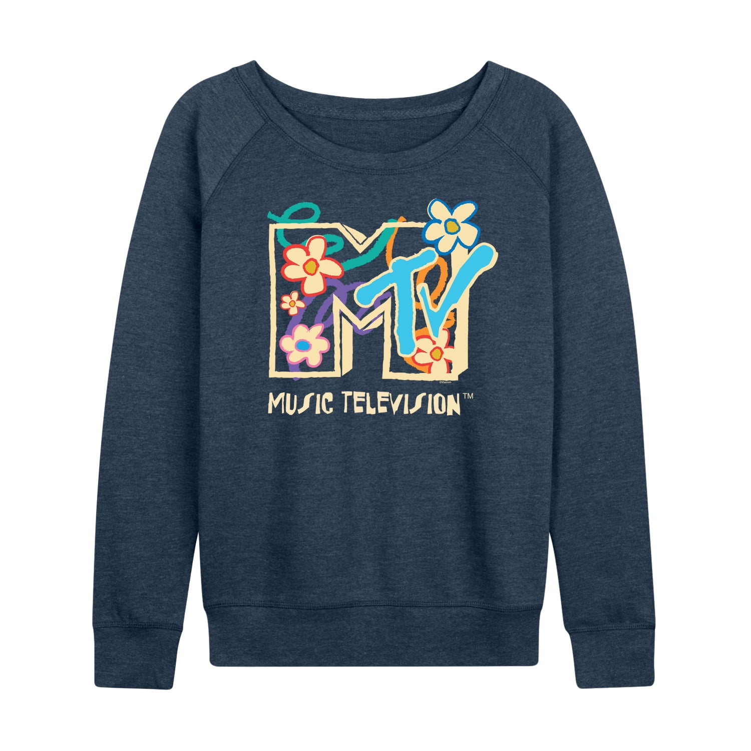 MTV - Drawn Floral Logo - Women's Lightweight French Terry Long Sleeve ...