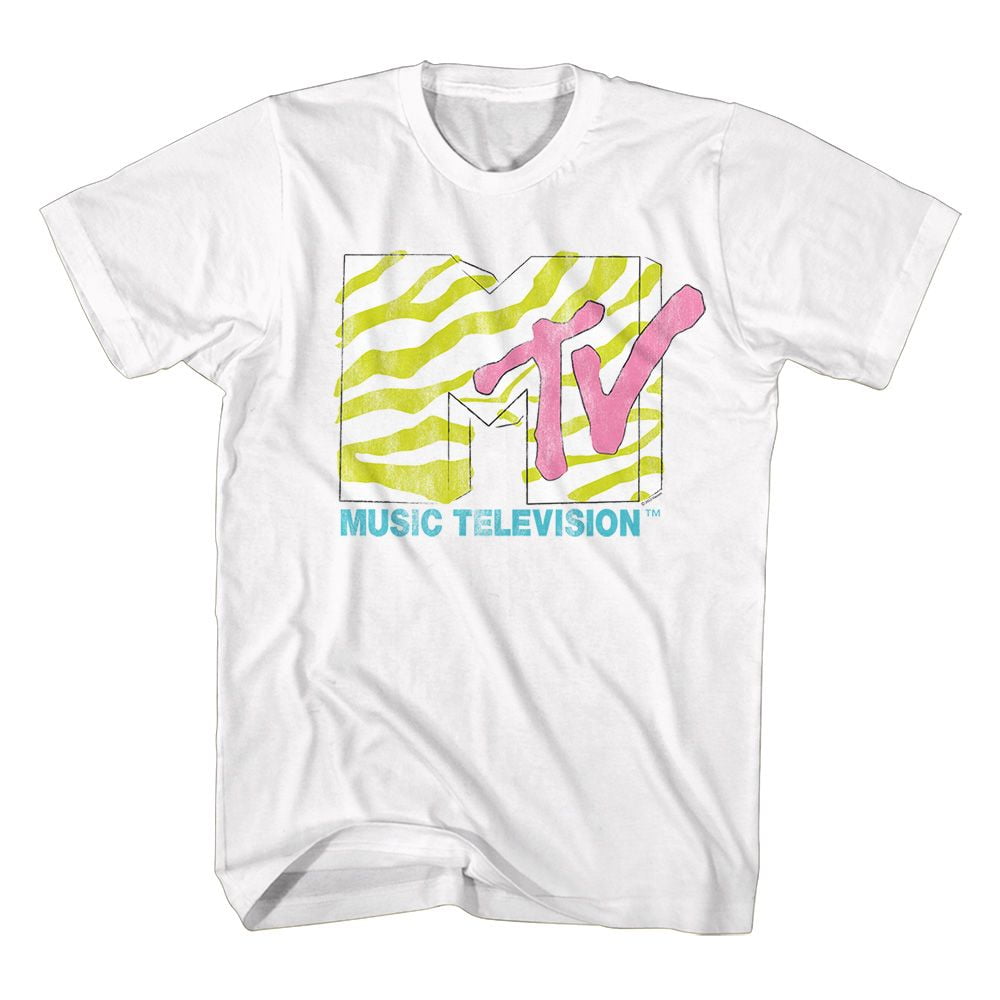 MTV Neon Zebra Logo White Adult T-Shirt 5Xl - Walmart.com