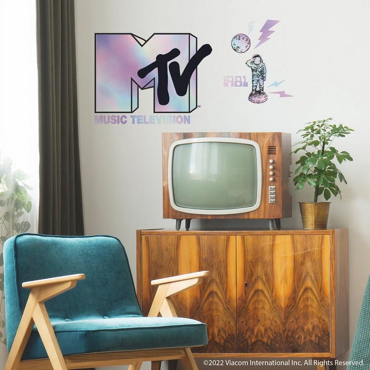 MTV Holographic Peel And Stick Giant Wall Decals - Walmart.com