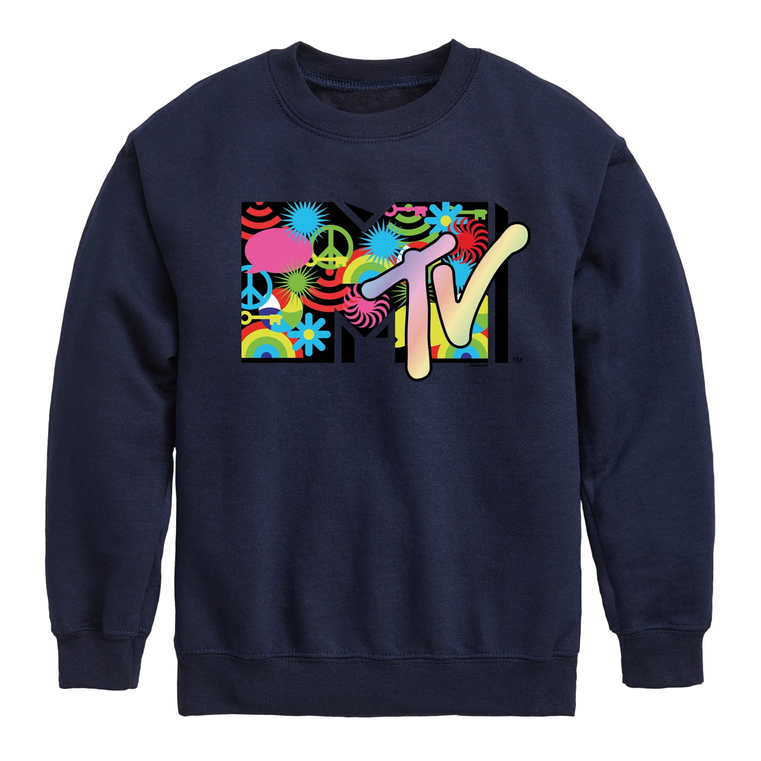 MTV - Icon Collage Logo - Toddler & Youth Crewneck Fleece Sweatshirt ...