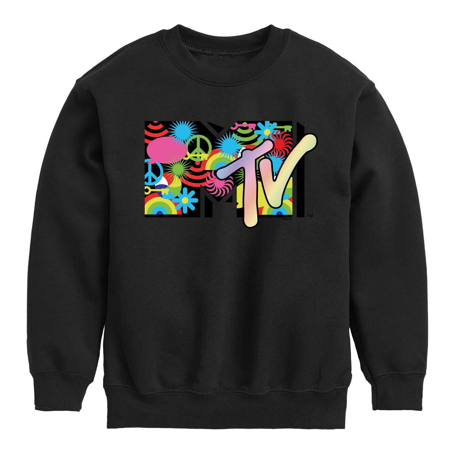 MTV - Icon Collage Logo - Toddler & Youth Crewneck Fleece Sweatshirt ...