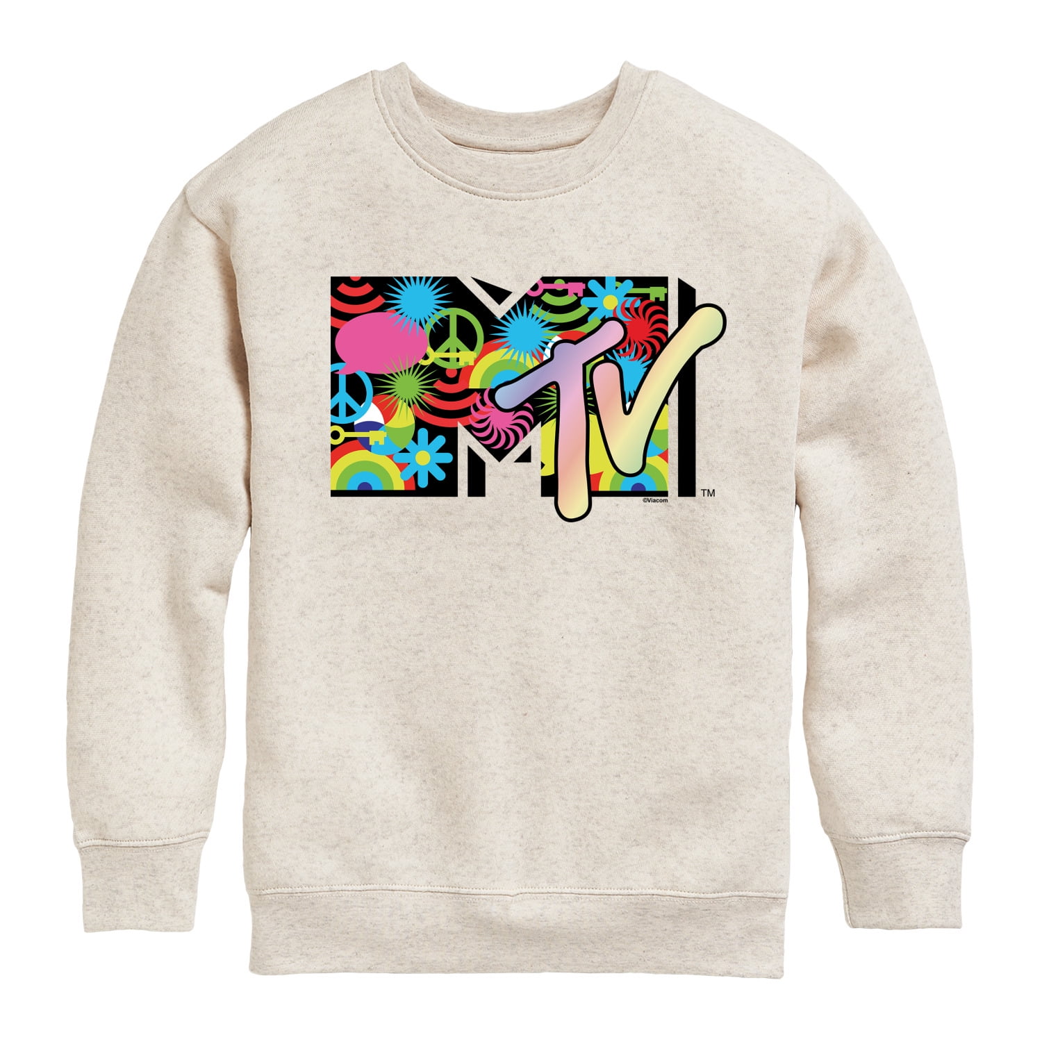MTV - Icon Collage Logo - Toddler & Youth Crewneck Fleece Sweatshirt ...