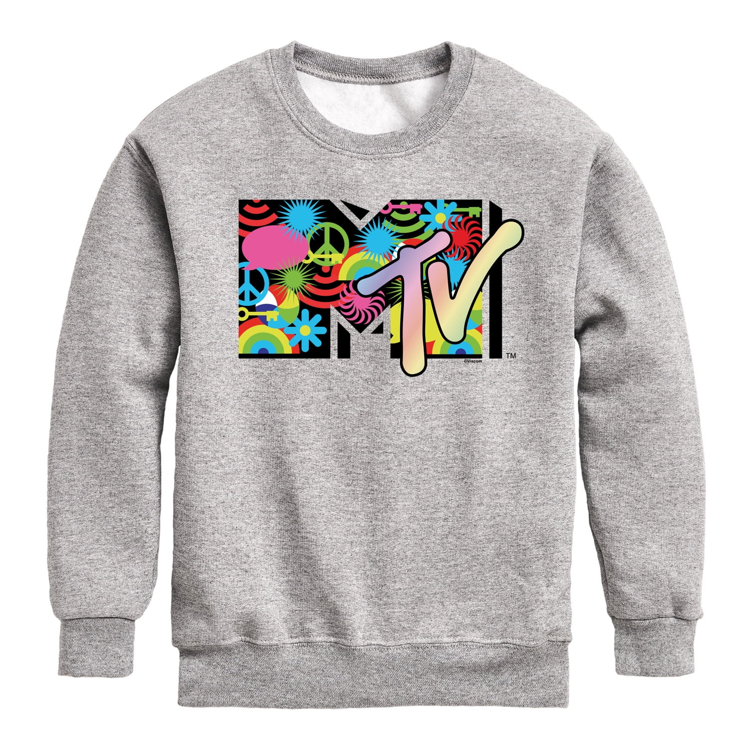 MTV - Icon Collage Logo - Toddler & Youth Crewneck Fleece Sweatshirt ...