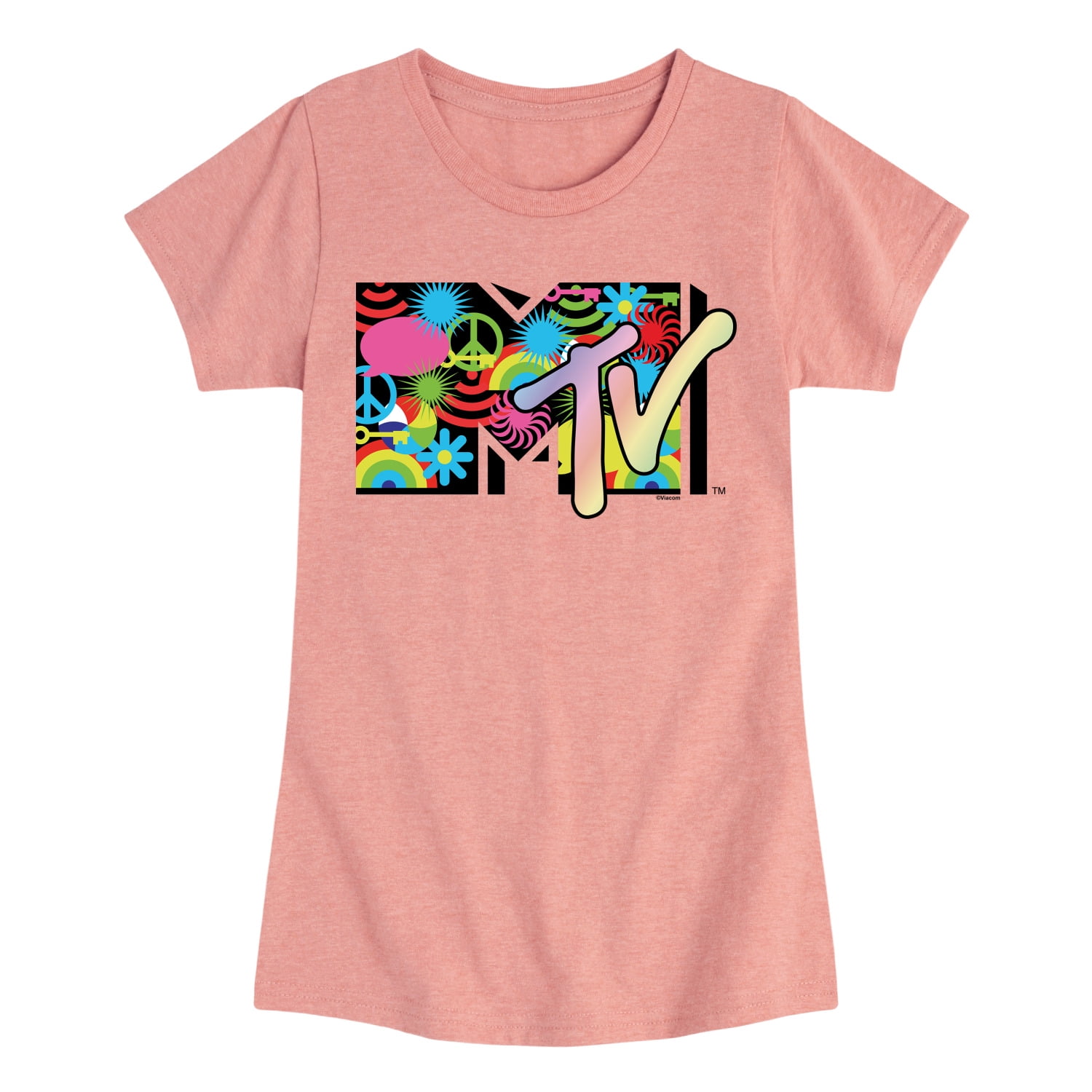 MTV - Icon Collage Logo - Toddler & Youth Girls Short Sleeve Graphic T ...