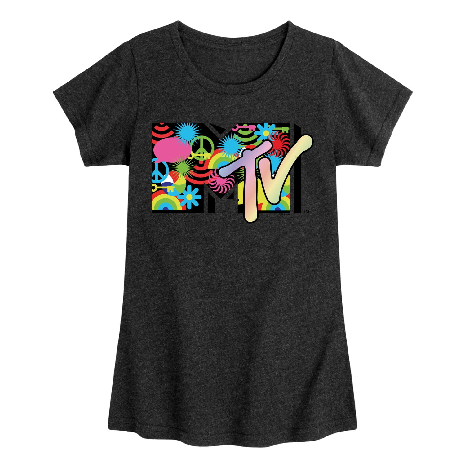 MTV - Icon Collage Logo - Toddler & Youth Girls Short Sleeve Graphic T ...