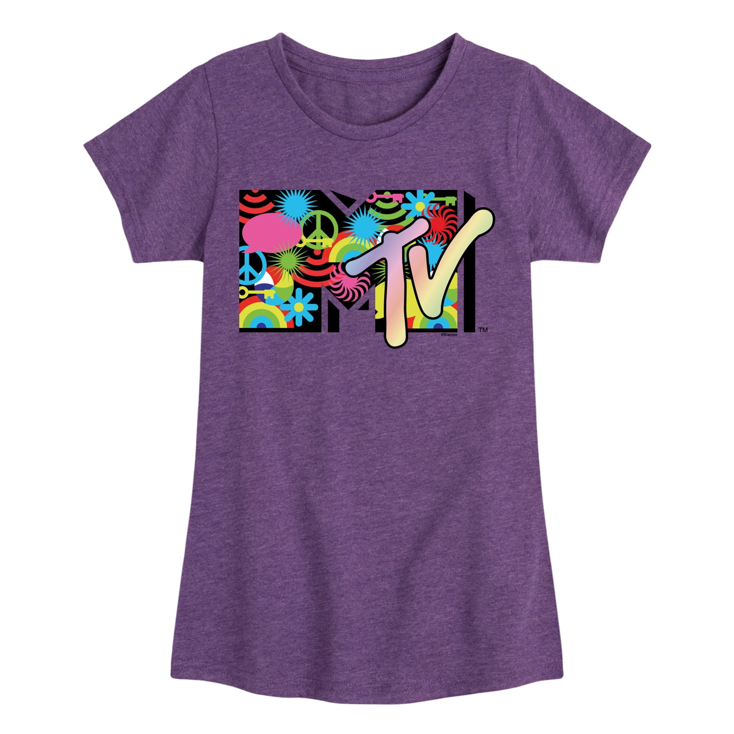 MTV - Icon Collage Logo - Toddler & Youth Girls Short Sleeve Graphic T ...