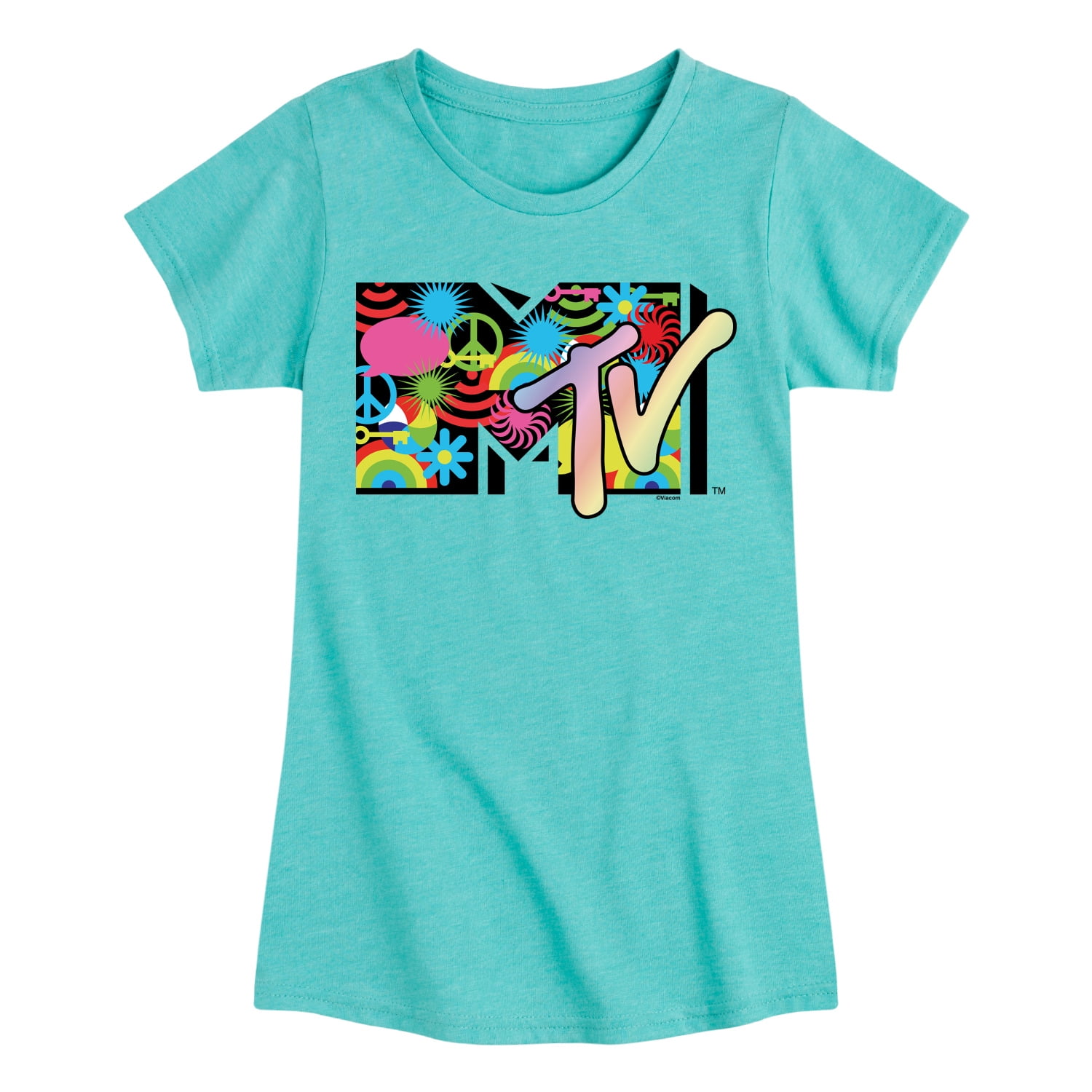 MTV - Icon Collage Logo - Toddler & Youth Girls Short Sleeve Graphic T ...