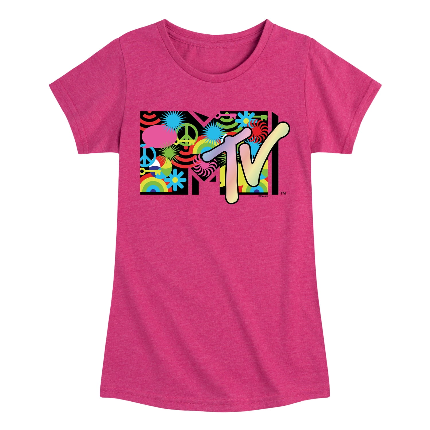 MTV - Icon Collage Logo - Toddler & Youth Girls Short Sleeve Graphic T ...
