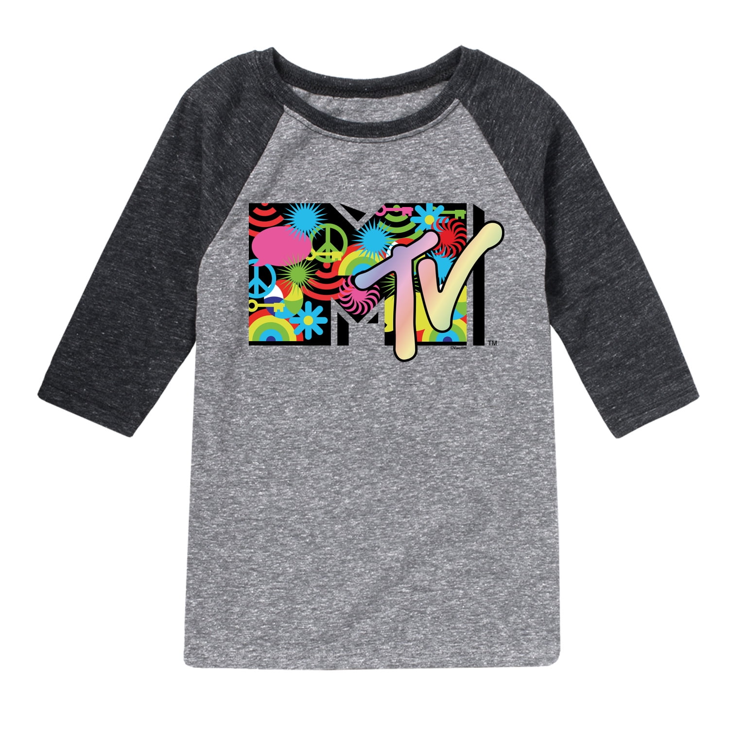 MTV - Icon Collage Logo - Toddler & Youth Raglan Graphic T-Shirt ...