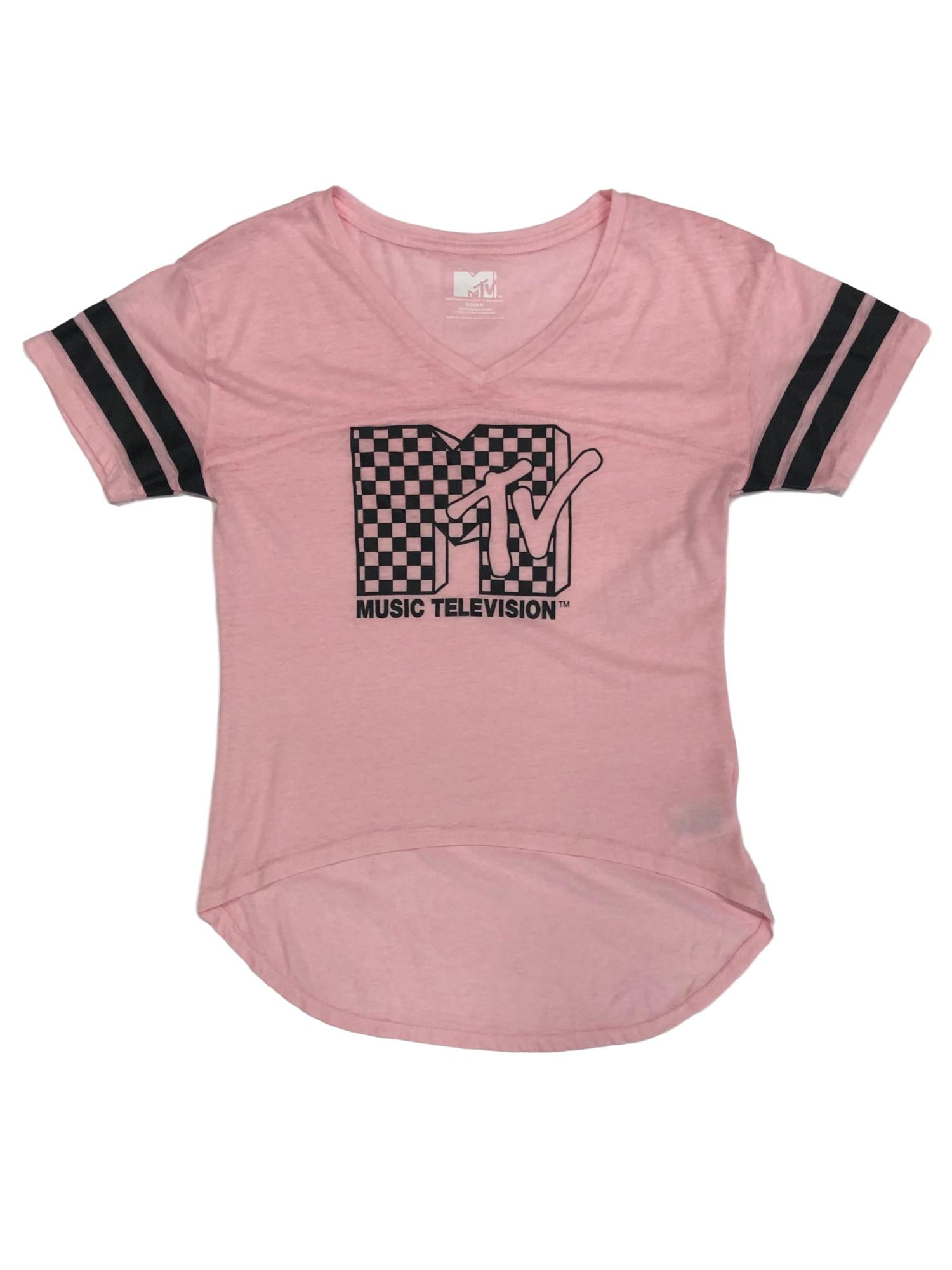 MTV Junior Womens Pink & Black Hi-Low Rocker T-Shirt Tee Shirt X-Small ...