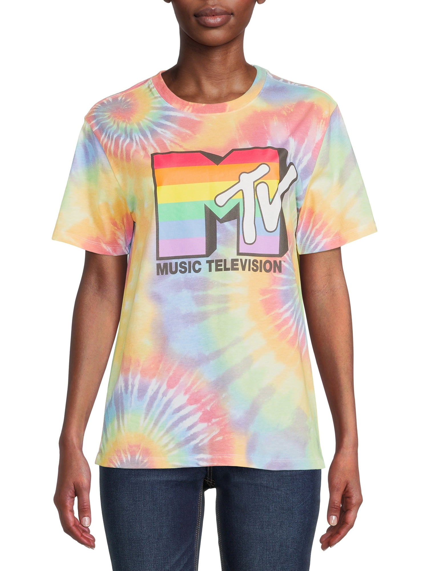 MTV Juniors’ Rainbow Graphic T-Shirt - Walmart.com