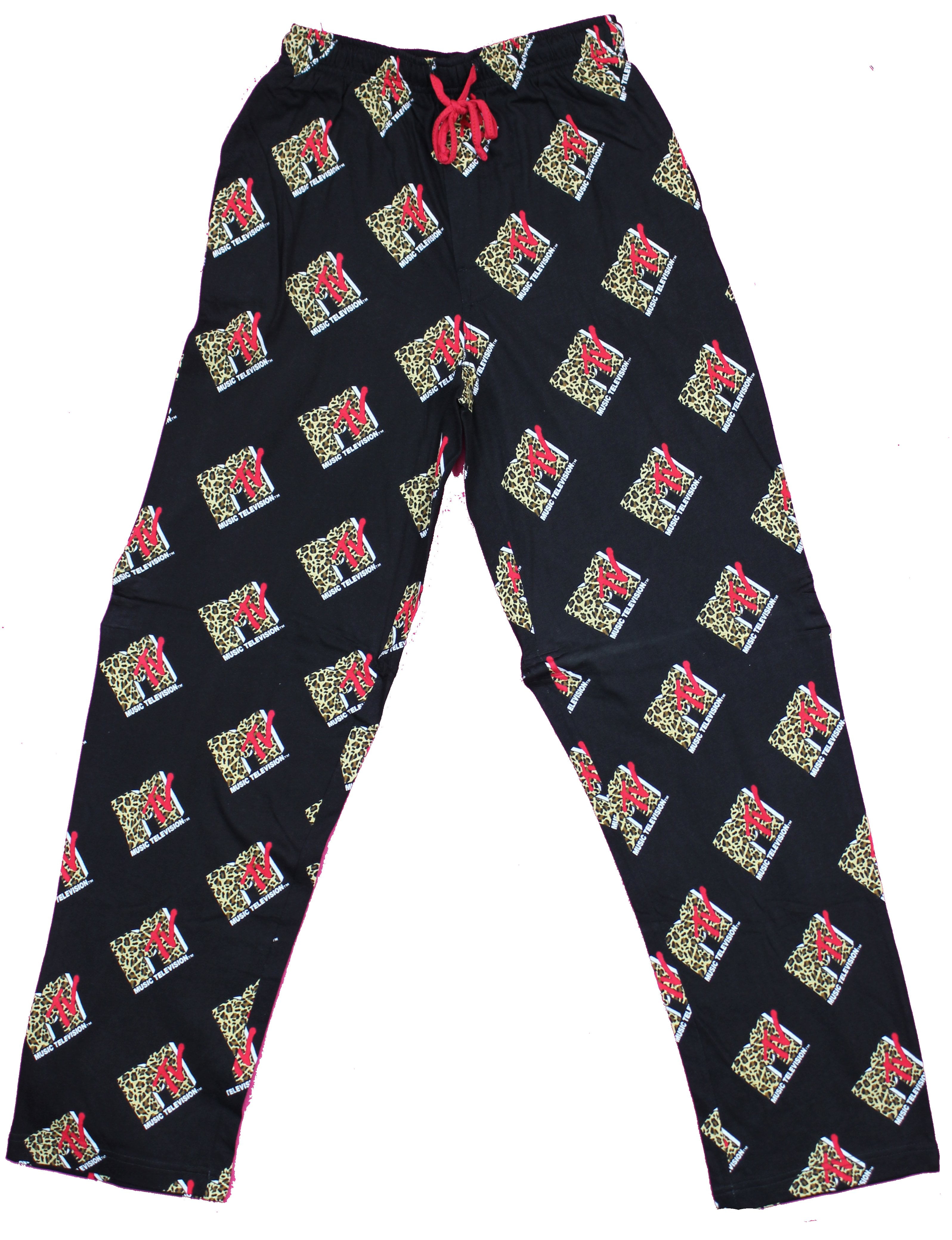 MTV Leopard Logo Allover Cotton Mens Lounge Pajama Pants (X-Large ...